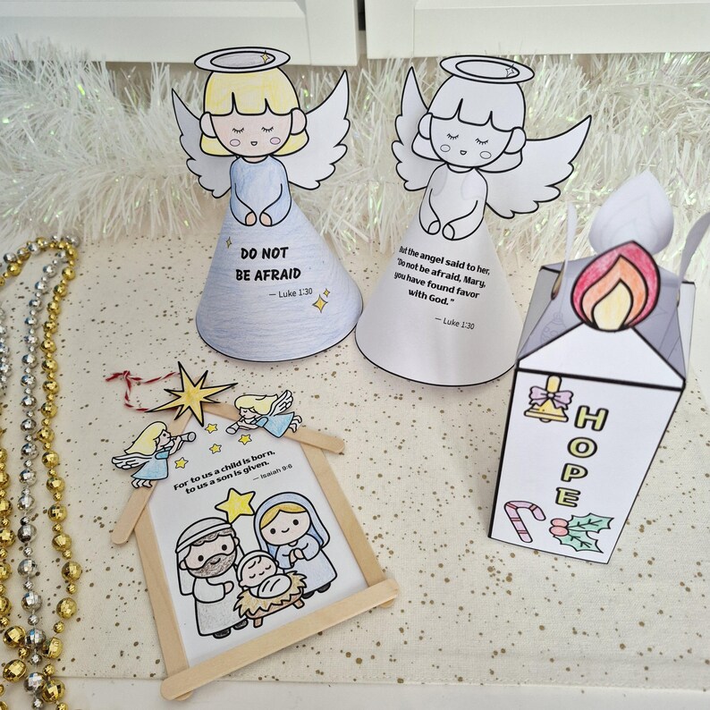 Bible Christmas Craft Bundle for Kids — Angel Cone Craft, Nativity ...