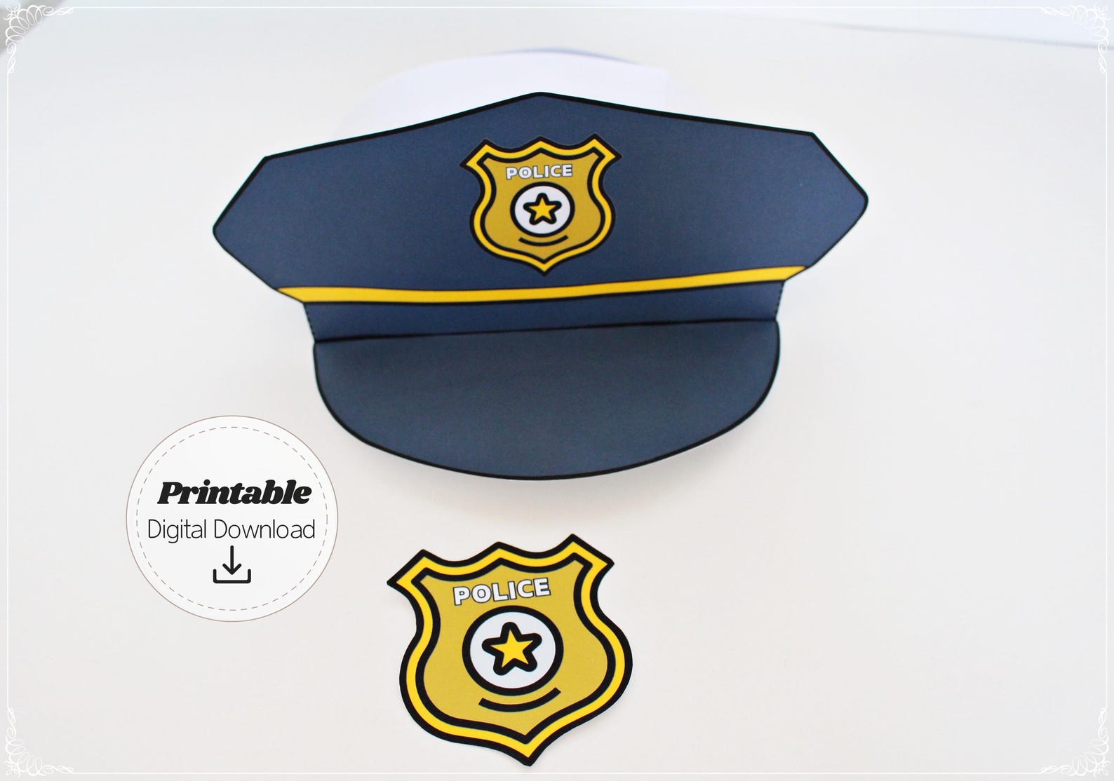 Police Hat Printable Template DIY Kids Police Officer Costume Community ...