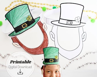St Patrick's Day Craft Printable DIY Mobile or Garland Leprechaun Hat ...