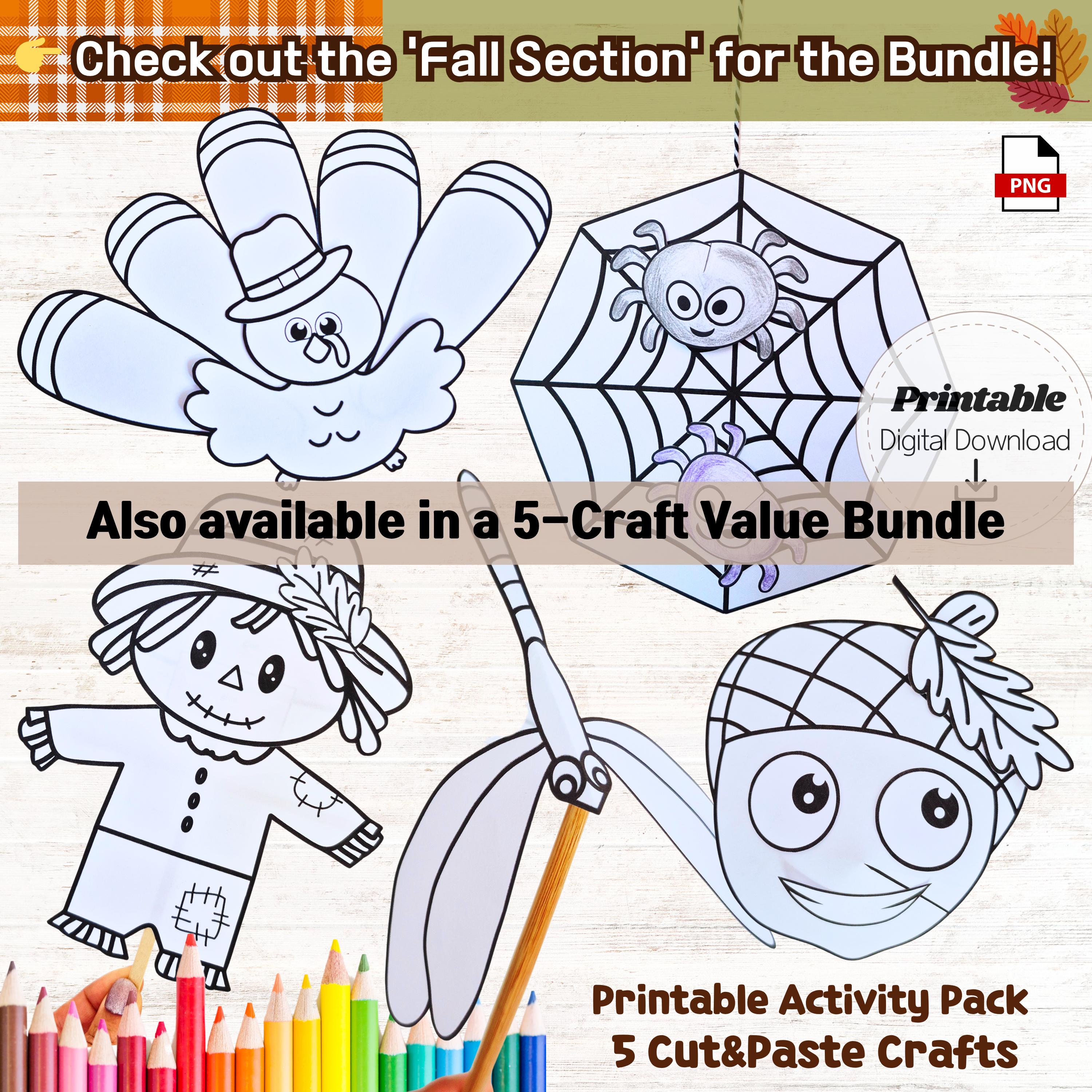 Build an Scarecrow Craft 3D Cut & Paste Activity, Printable Fall Kids ...
