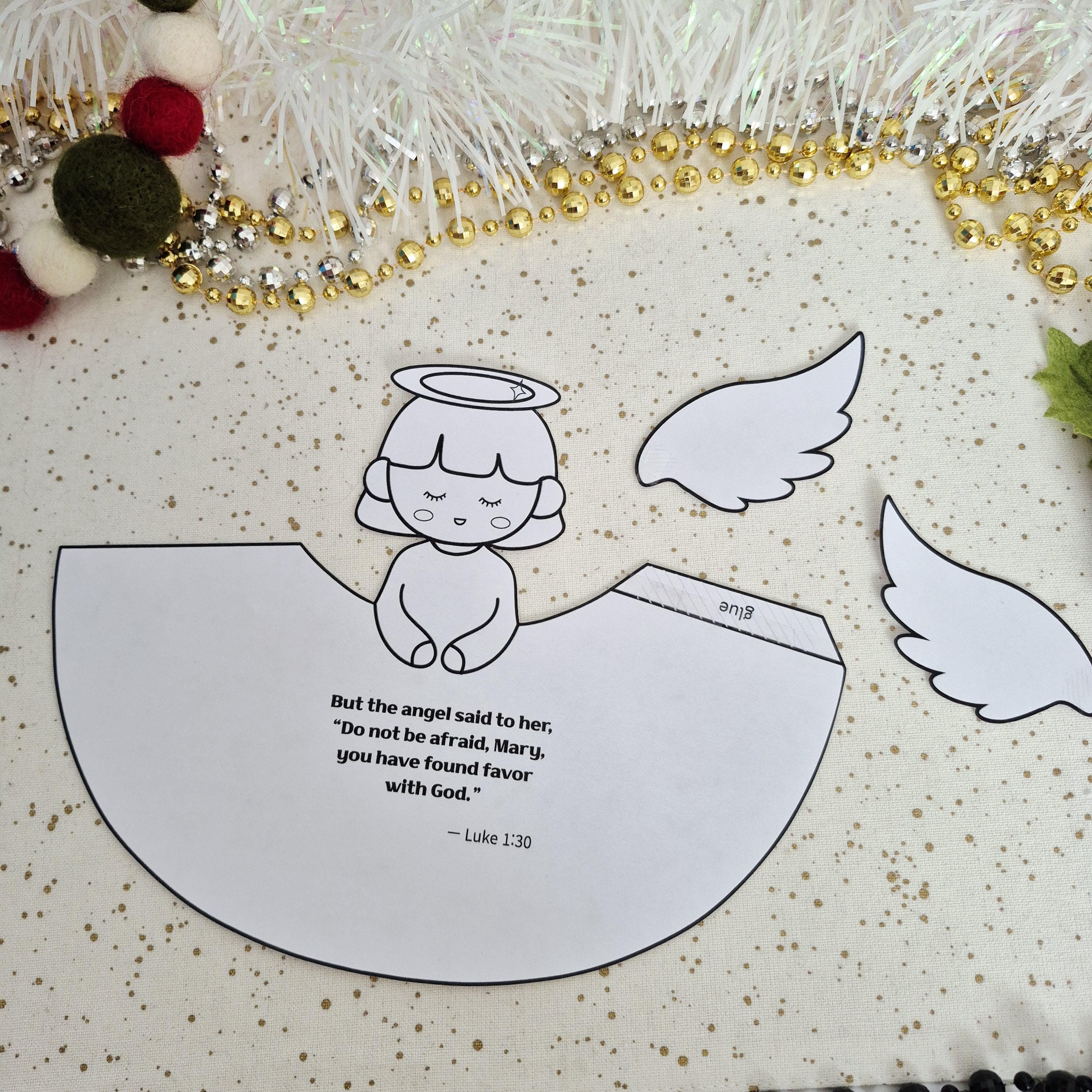 Printable Christmas Angel Craft Bible Verse, 3D Cone Angel Template for ...