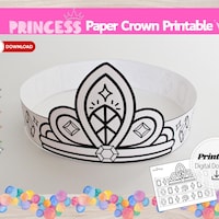 Prince Paper Crown King Royal Printable Kids Craft Prince Birthday ...
