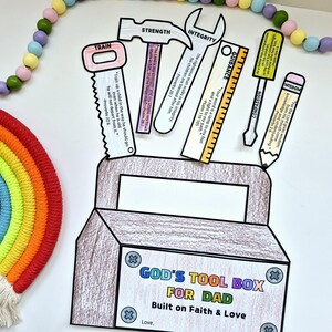 Bible Father’s Day Toolbox Craft Printable Christian Dad Gift From Kids ...