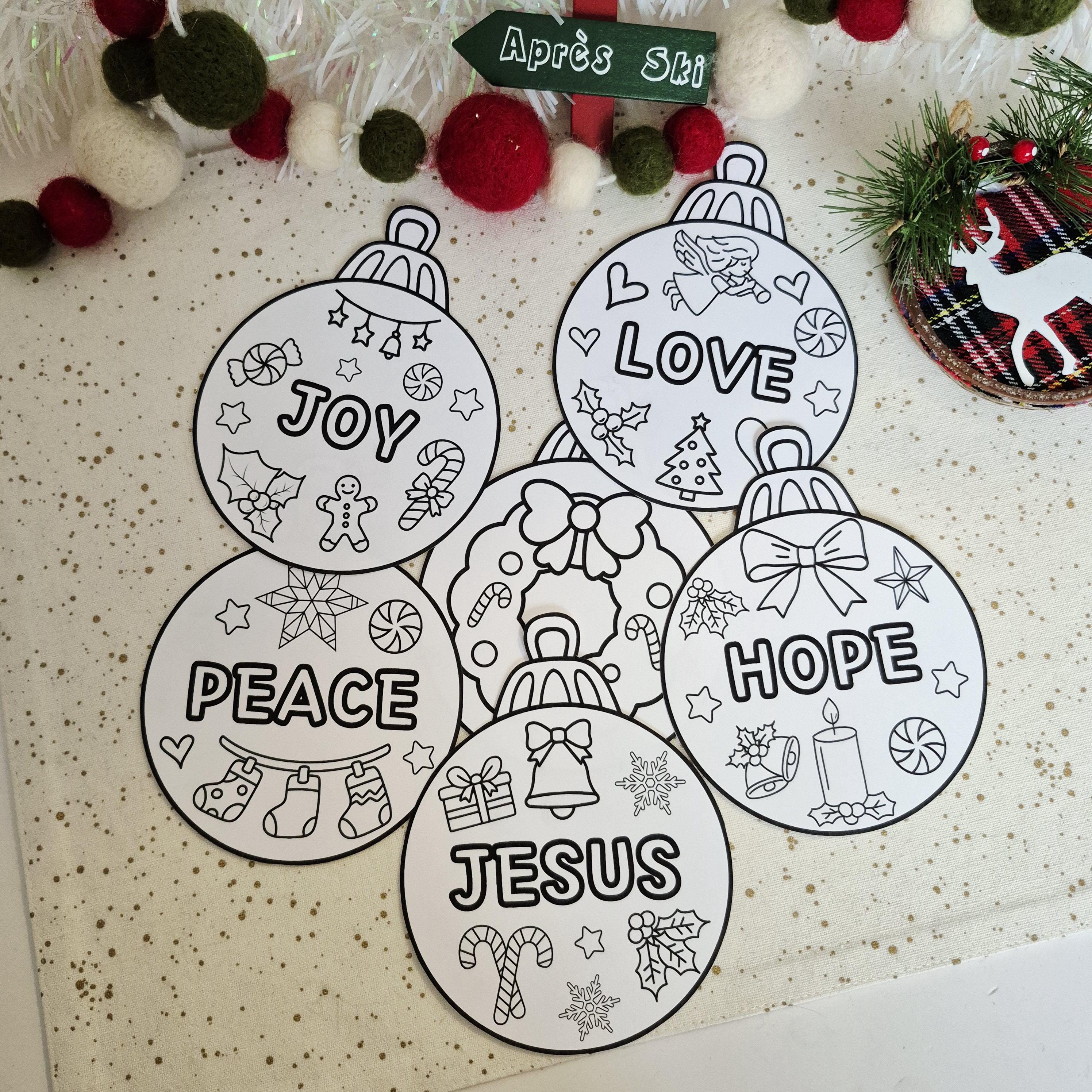 Advent Coloring Ornaments Craft Kit Printable | Christian Bible Class ...
