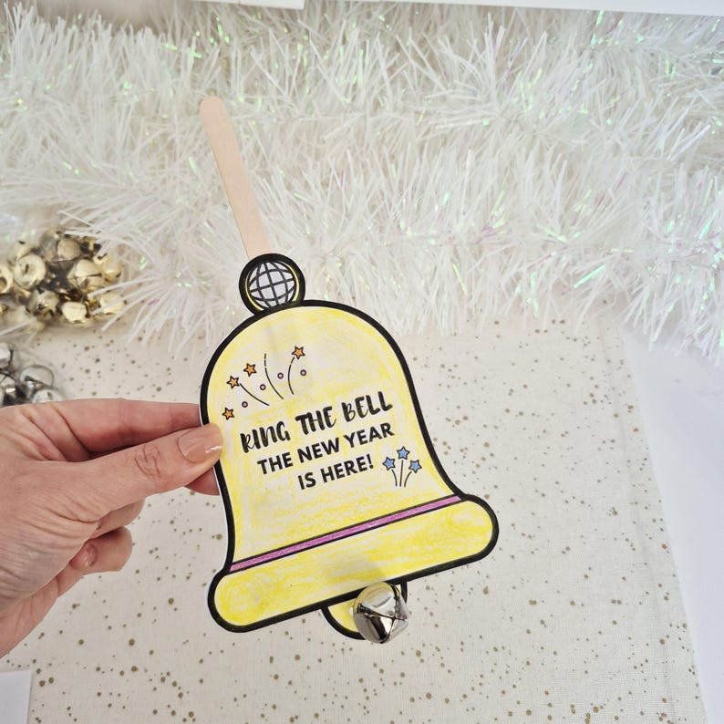 Printable New Year's Bible Bell Craft for Kids, Sunday School Bible ...