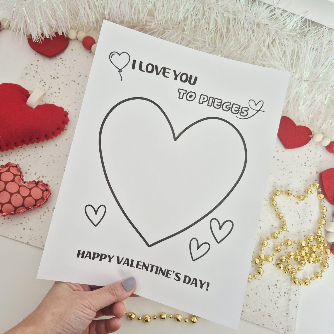 I Love You to Pieces Valentine Craft | Torn Paper Heart Activity for ...