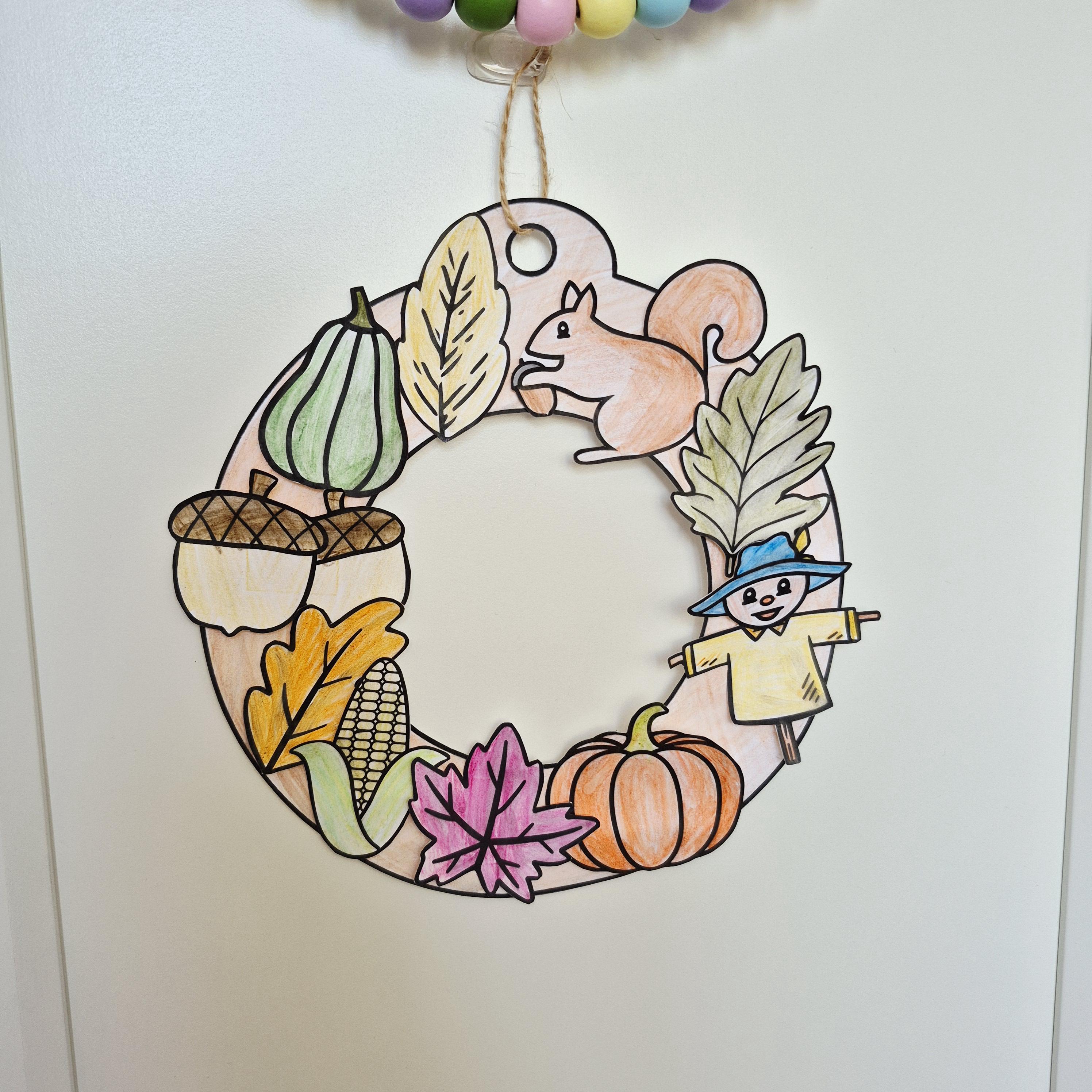 Printable Fall Paper Wreath Craft | Autumn Leaves Kids Activity ...