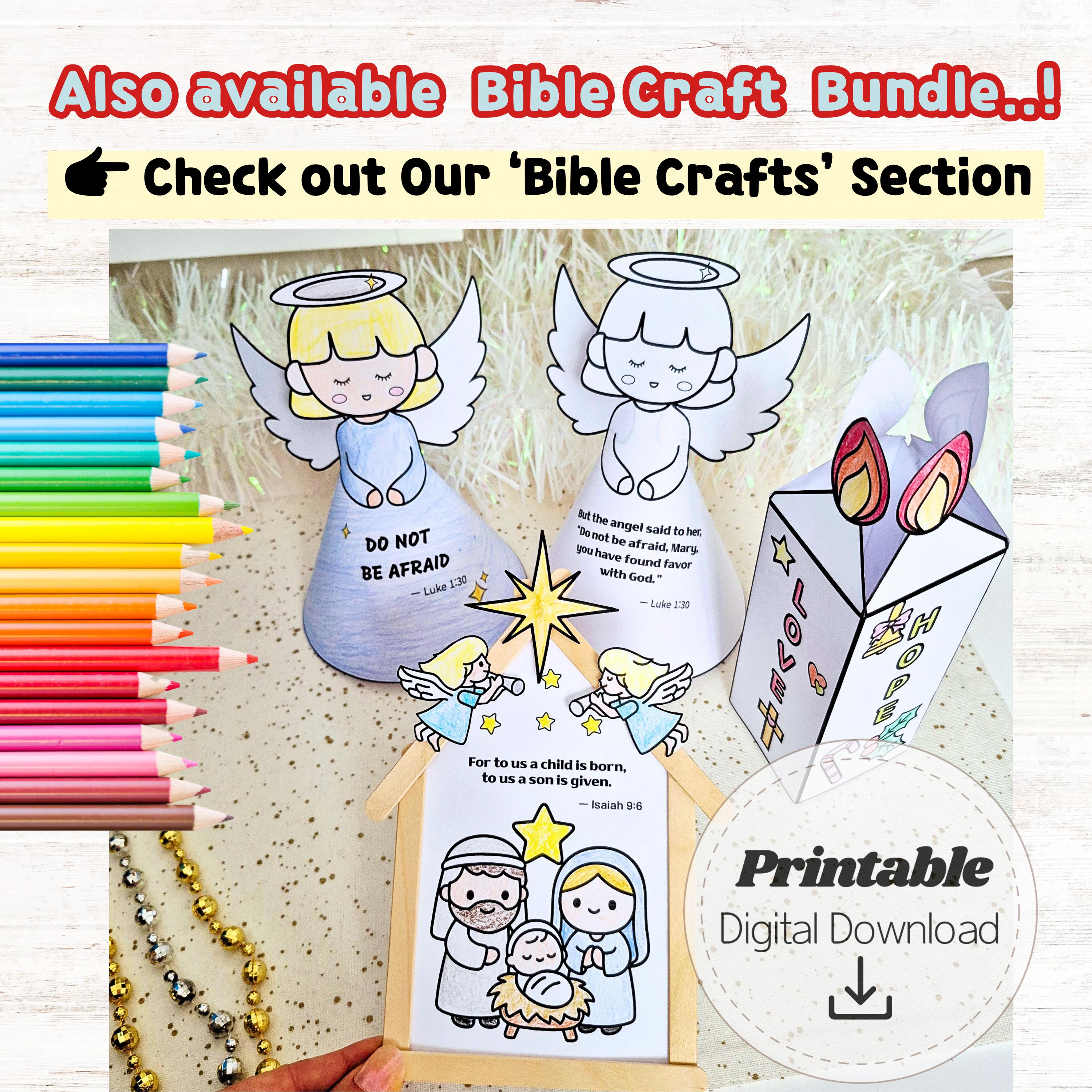Printable Christmas Angel Craft Bible Verse, 3D Cone Angel Template for ...