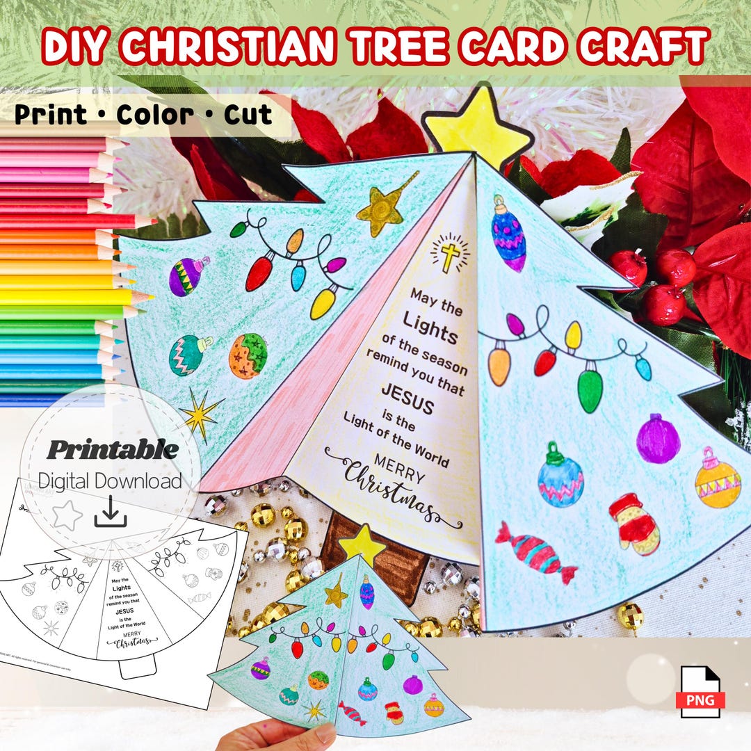 Christian Christmas Tree Craft Printable | Light of the World Bible ...