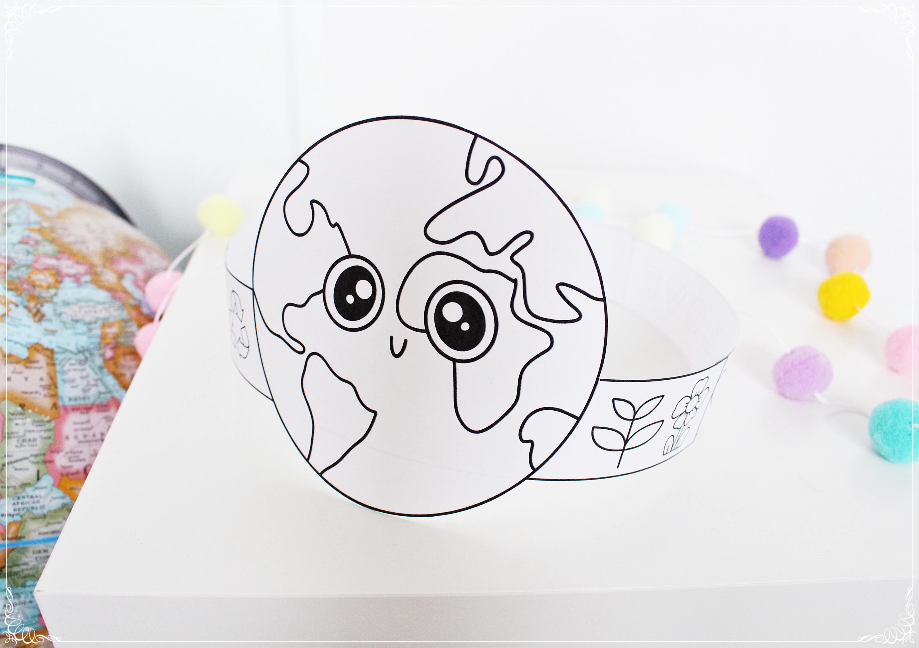 Earth Day Crown Craft for Kids, Save the Planet Pledge Activity ...