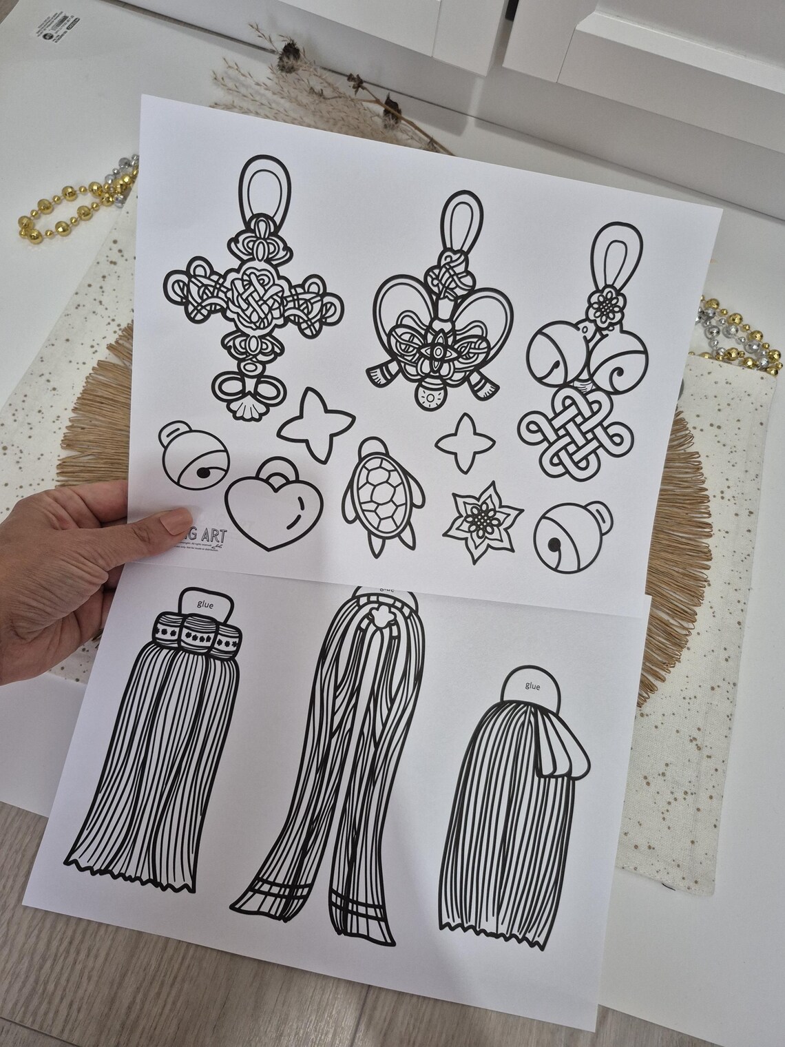 Printable K-pop Tassel Charm (norigae) Coloring DIY Craft, K Pop ...