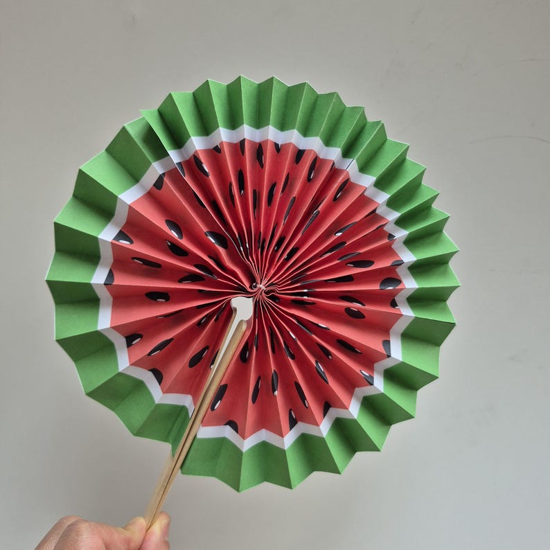 Watermelon Fan Craft Printable Summer Paper Fan Template Kids Summer ...
