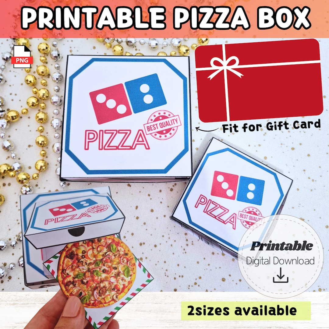 Printable Pizza Box Gift Card Holder | Money Gift Box Template | Pizza ...