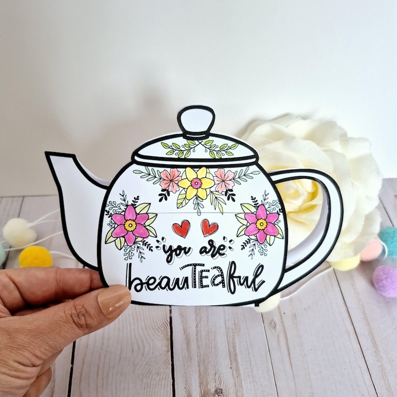 Printable Teapot Craft Kids Mom Gift Idea Mother’s Day Tea Bag Holder ...