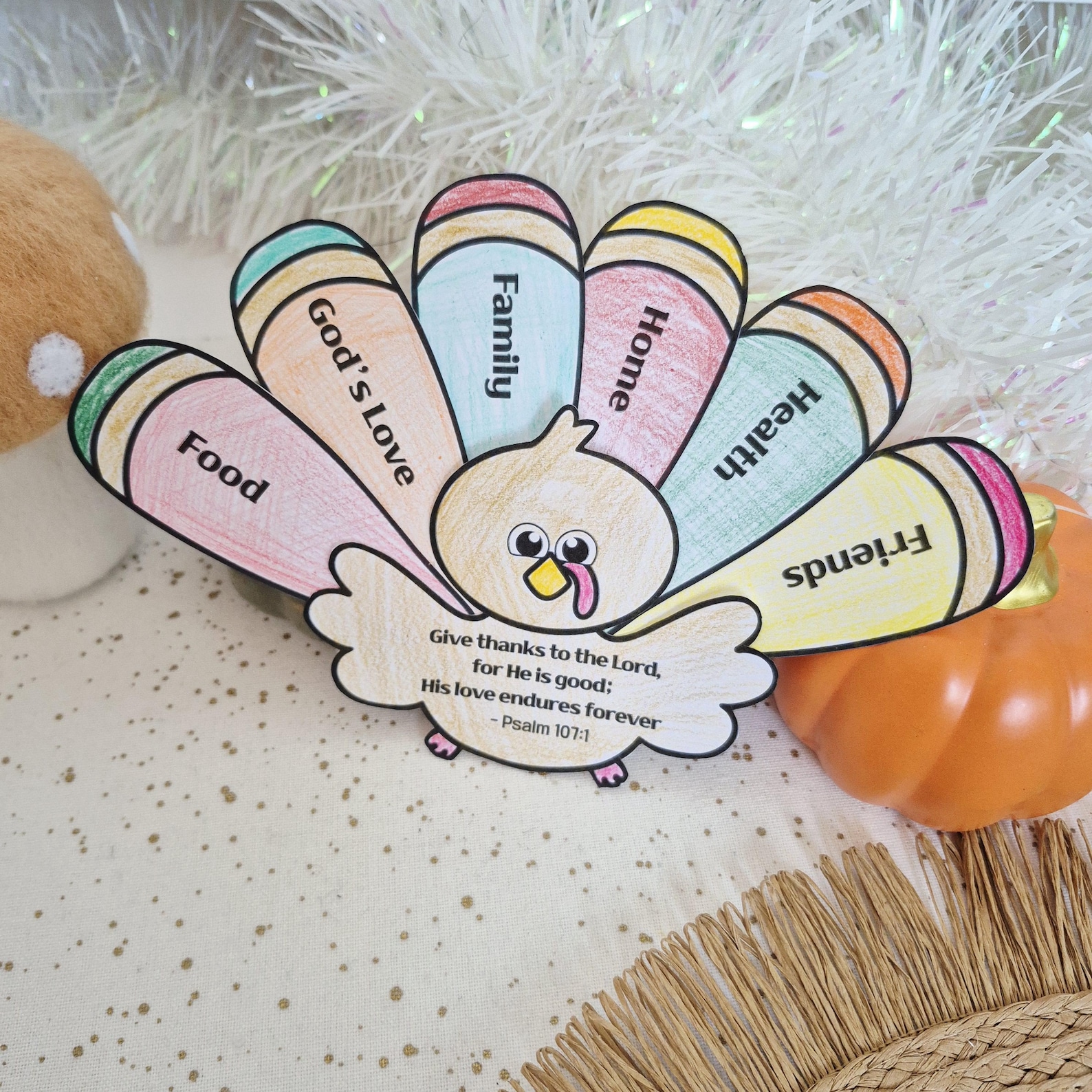 Thanksgiving Bible Craft for Kids, Thankful Turkey Coloring, Sunday ...