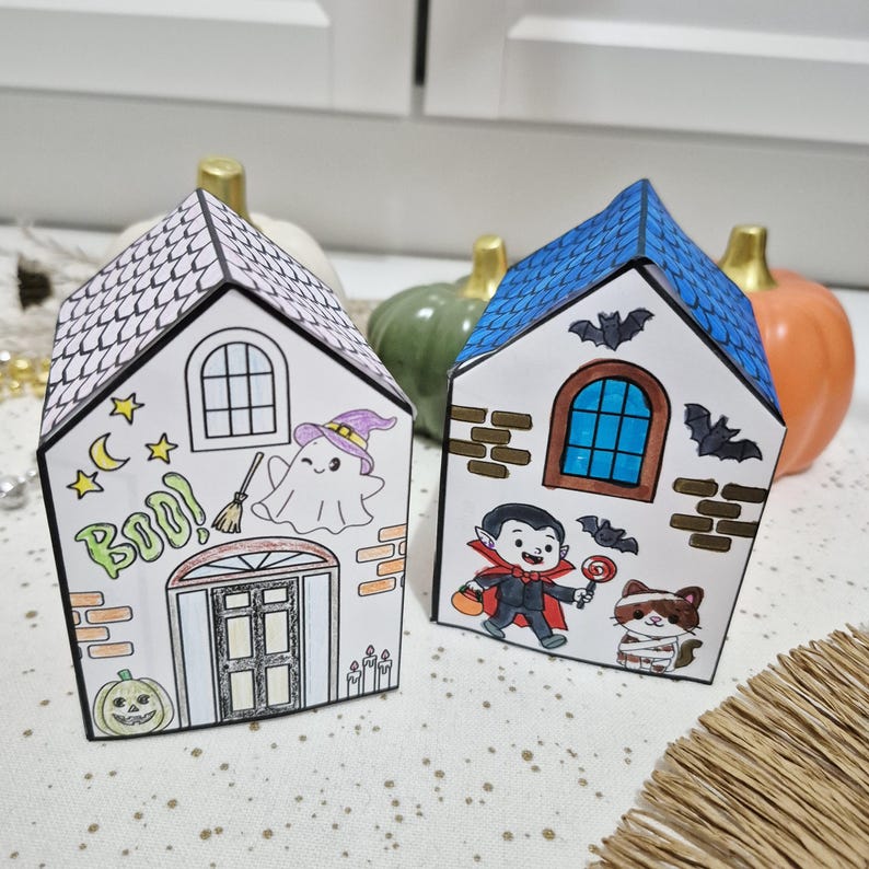 Haunted House Paper Craft Printable, Fun 3D Halloween Activity for Kids ...