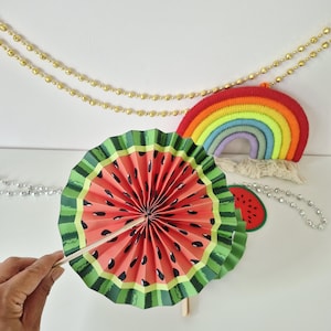 Watermelon Fan Craft Printable Summer Paper Fan Template Kids Summer ...