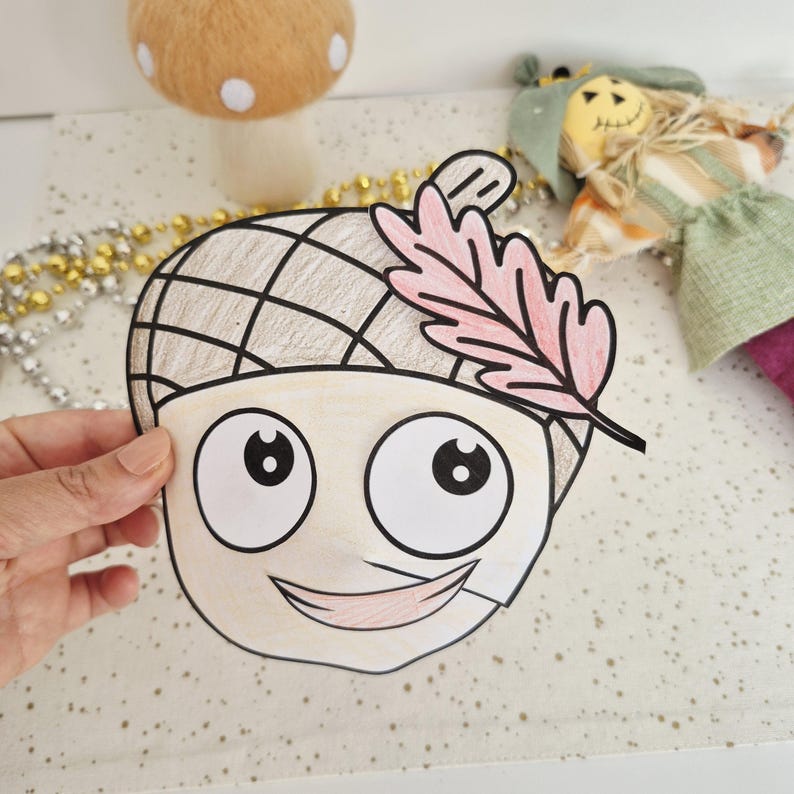 Build an Acorn Craft 3D Cut & Paste Activity, Printable Fall Kids ...