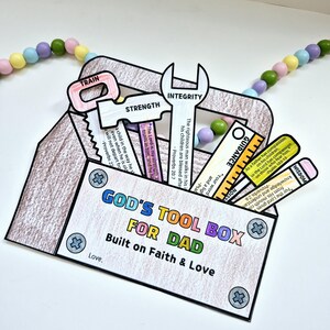 Bible Father’s Day Toolbox Craft Printable Christian Dad Gift From Kids ...