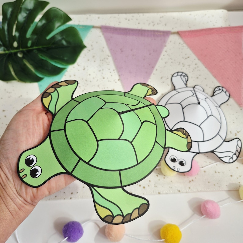 Printable Turtle Craft for Kids | 3D Paper Turtle Cut and Paste ...