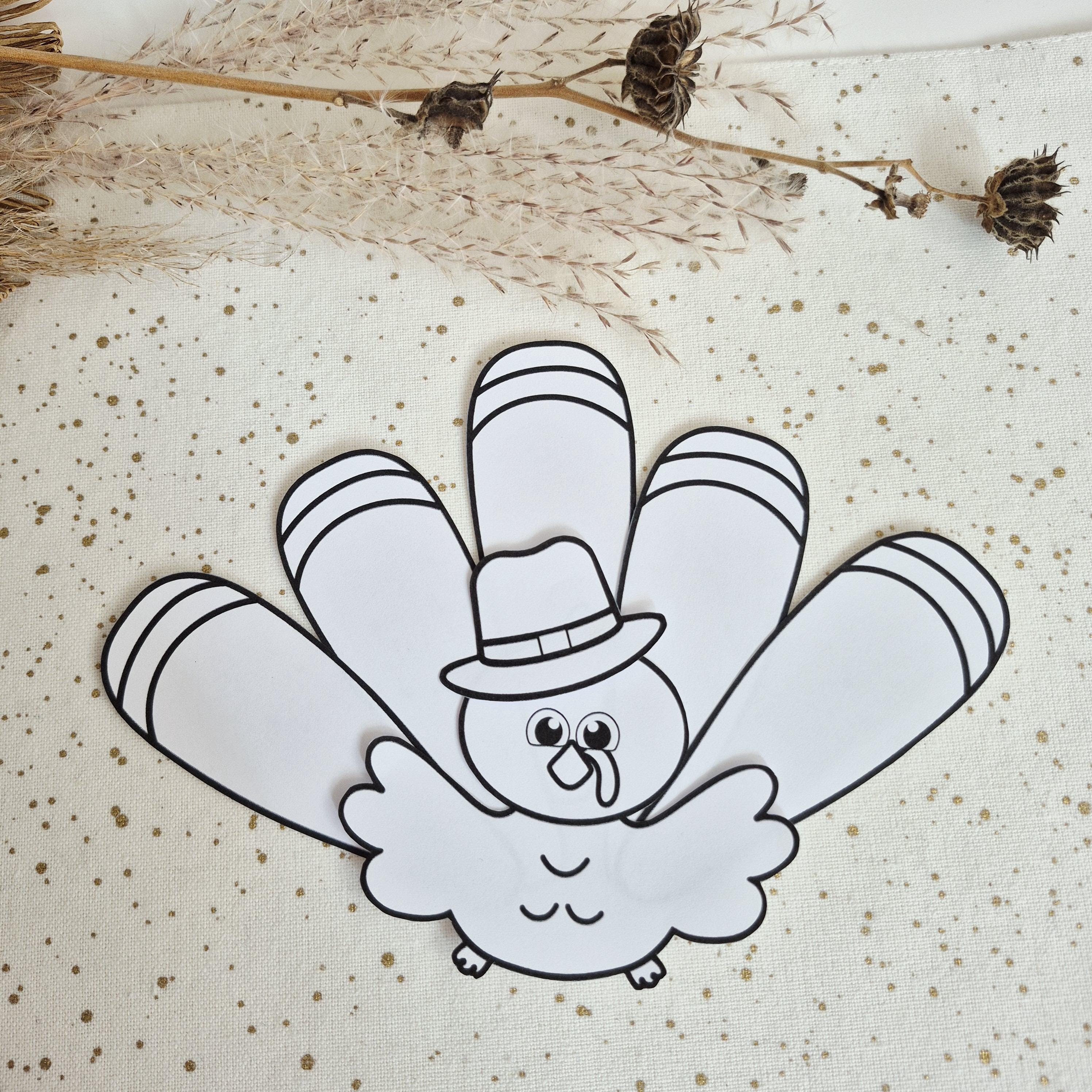 Build a Turkey Craft Printable | Thanksgiving Kids Activity, DIY Paper ...
