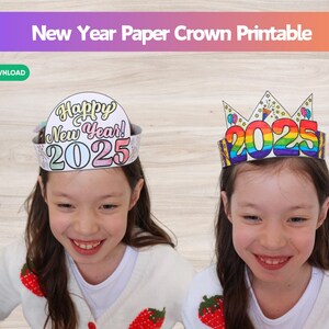 2026 New Year Paper Crown Printable DIY Coloring Craft Kids Activity ...
