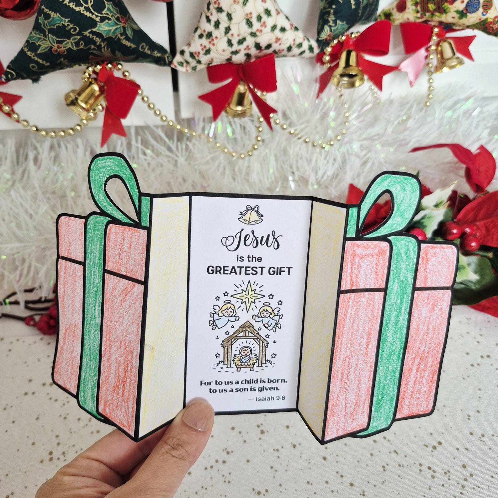 Jesus is the Greatest Gift Craft | Foldable Christmas Bible Craft ...
