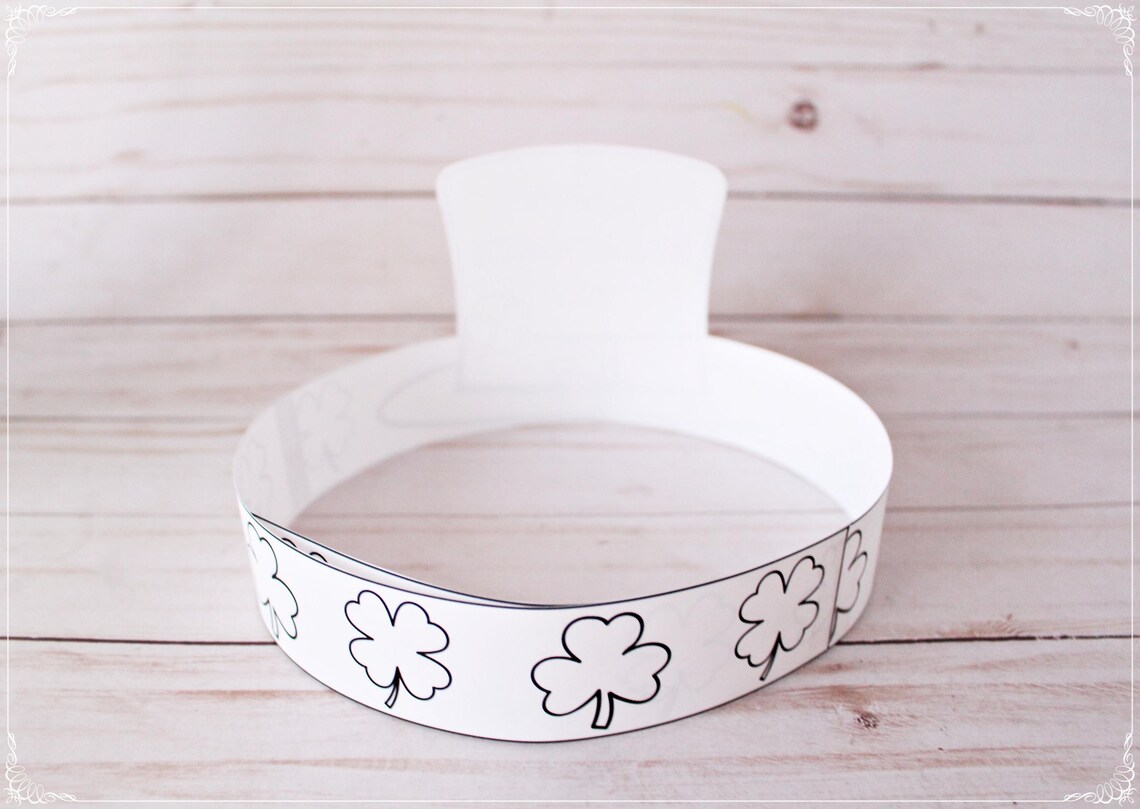 St. Patrick's Day Hat Crown Printable DIY Leprechaun Hat Craft Activity ...