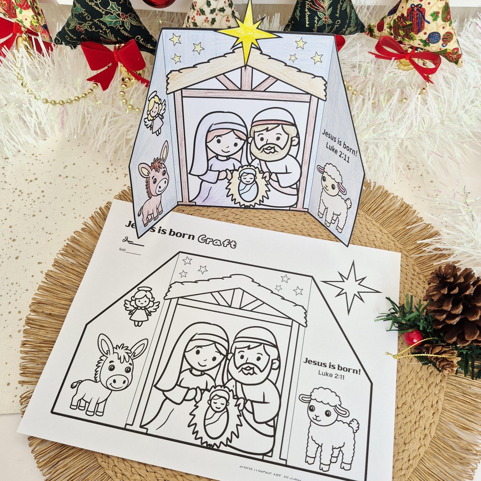 Jesus is Born Craft Printable | Nativity Coloring Activity for Kids ...