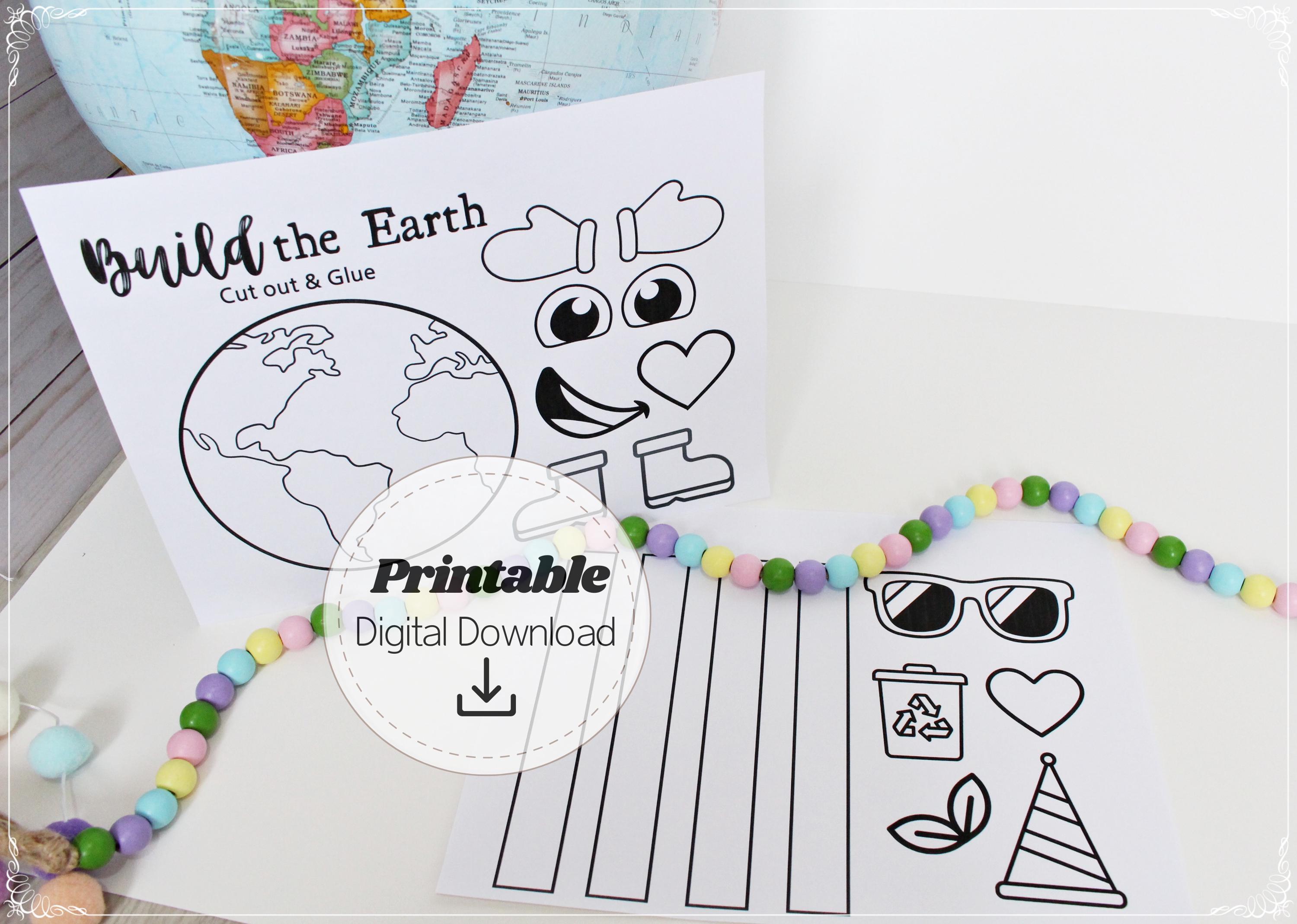 Kids Earth Day Paper Craft Build a Planet Activity Environmental ...