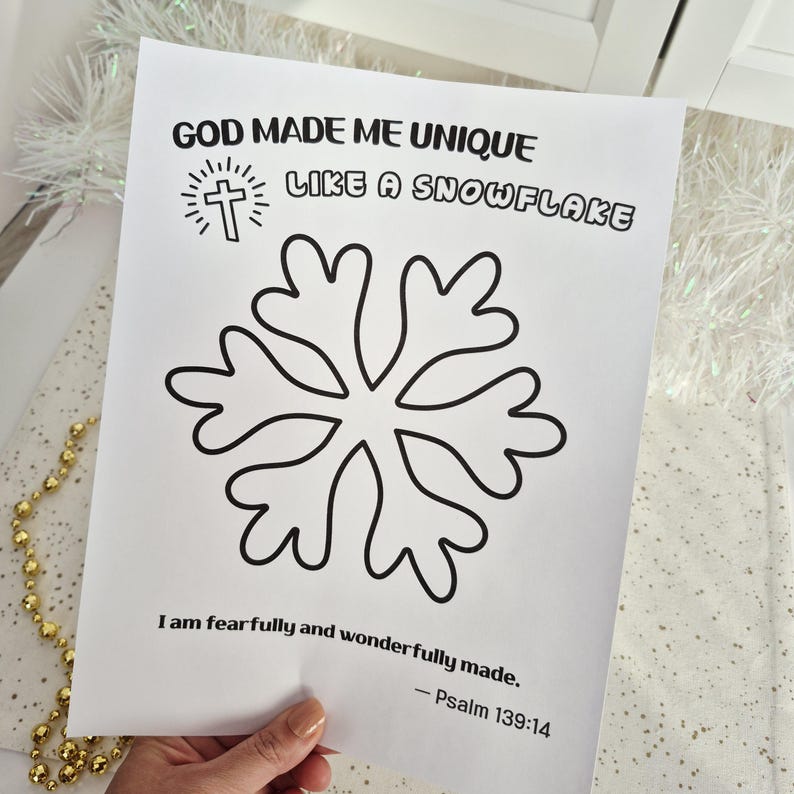 Printable Snowflake Torn Paper Craft for Kids, Christian Winter ...