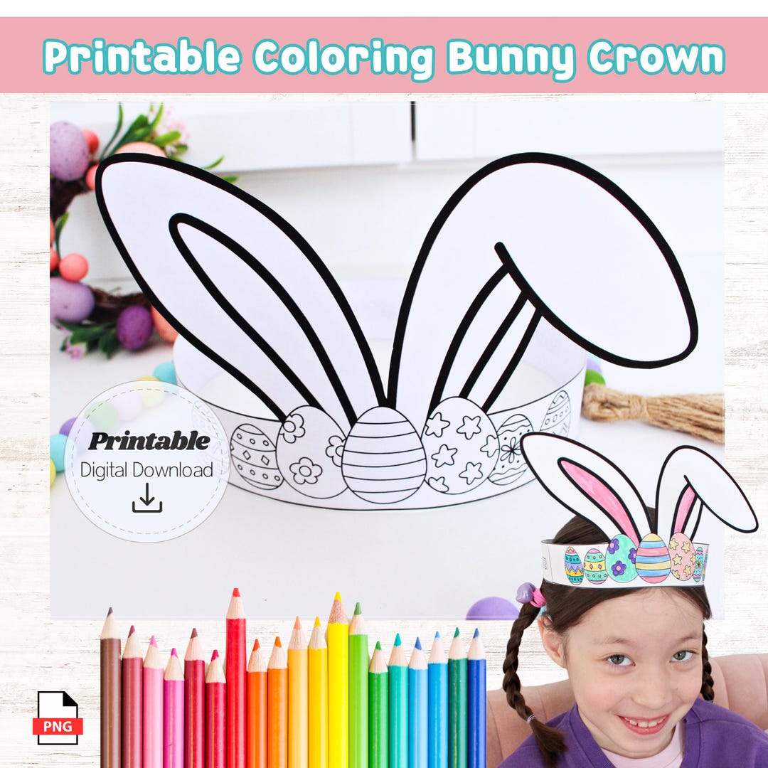 Easter Crafts Activity, Easter Coloring Crown DIY Easter Kids Craft ...