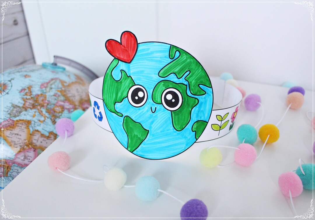 Earth Day Crown Template Printable Earth Paper Crown Environmental ...