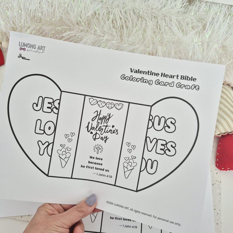 Jesus Loves Me Sunday School Activity | Heart Foldable Card Bible Craft ...