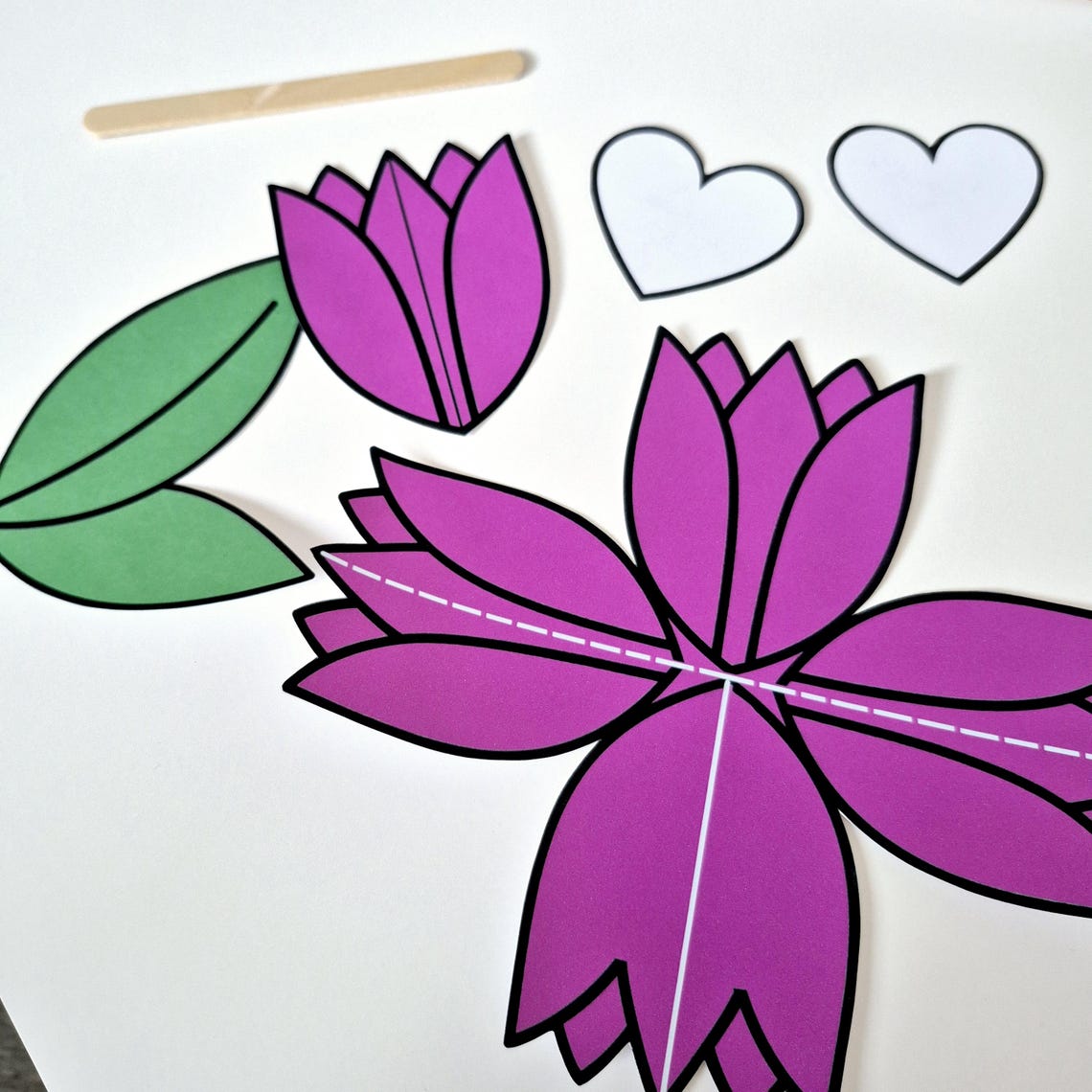 3D Tulip Card Craft Printable Spring Flower Template Mother's Day Card ...