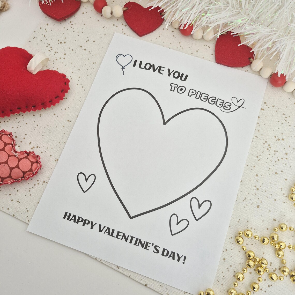 I Love You to Pieces Valentine Craft | Torn Paper Heart Activity for ...