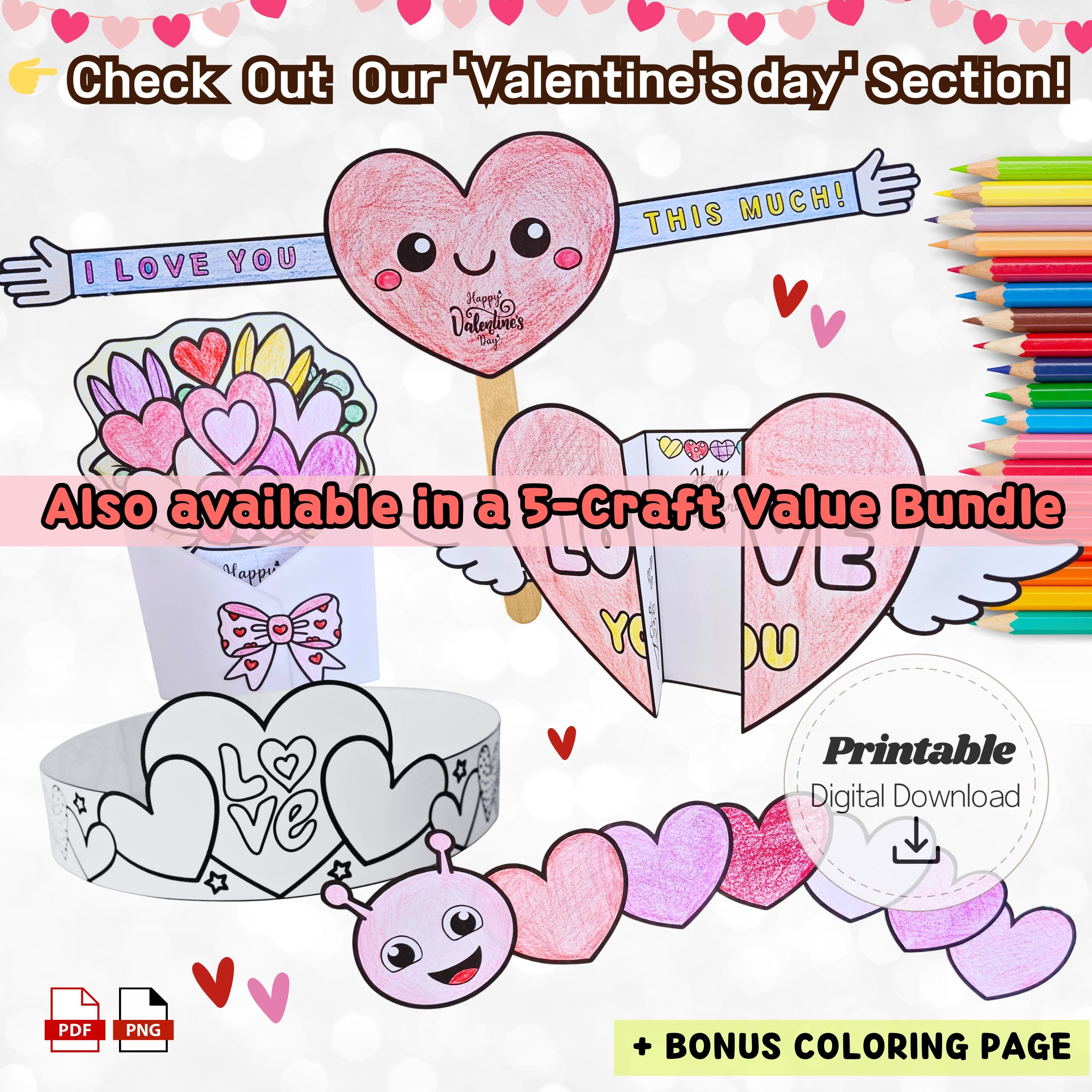 Valentine's Day Crown Printable Valentines Kids Craft Activity, Love ...