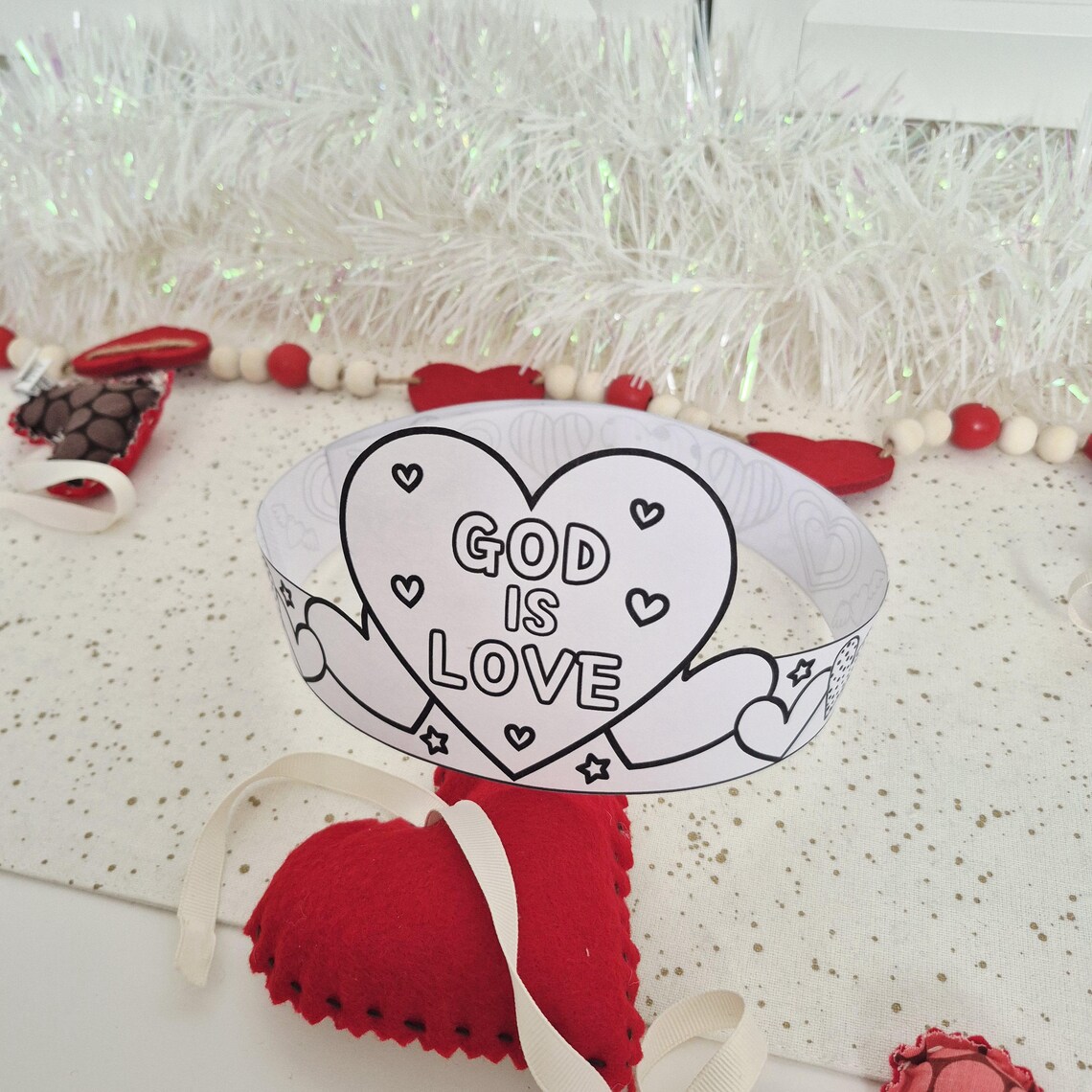 God is Love Valentine Crown Printable | Christian Kids Craft Template ...