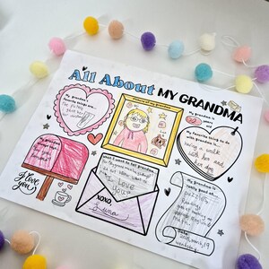 All About My Grandma Printable Grandparent's Day Activity Kids ...