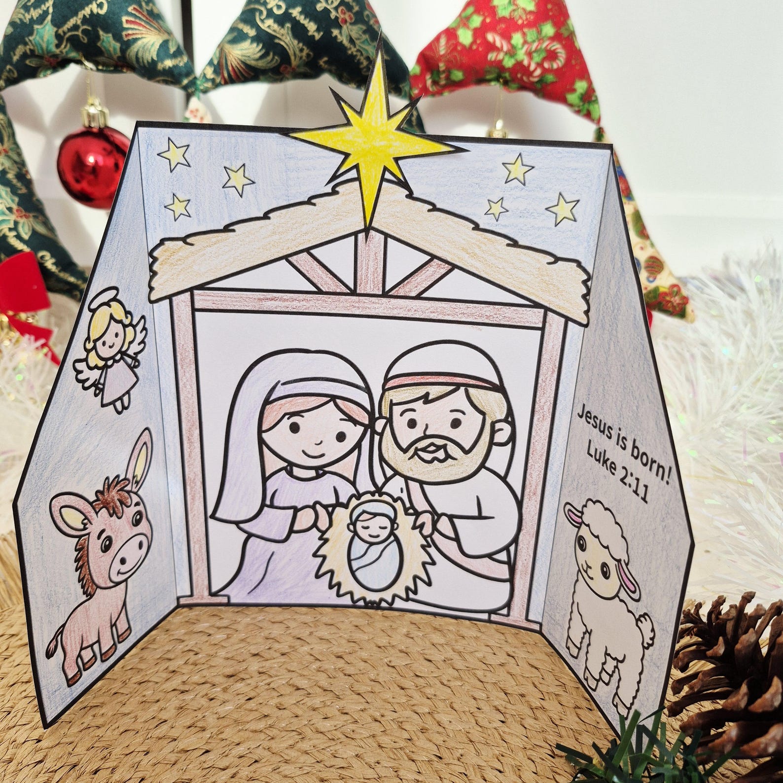 Jesus is Born Craft Printable | Nativity Coloring Activity for Kids ...