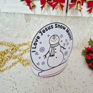Printable Snow Globe Craft for Kids, I Love Jesus Snow Much, Christian ...
