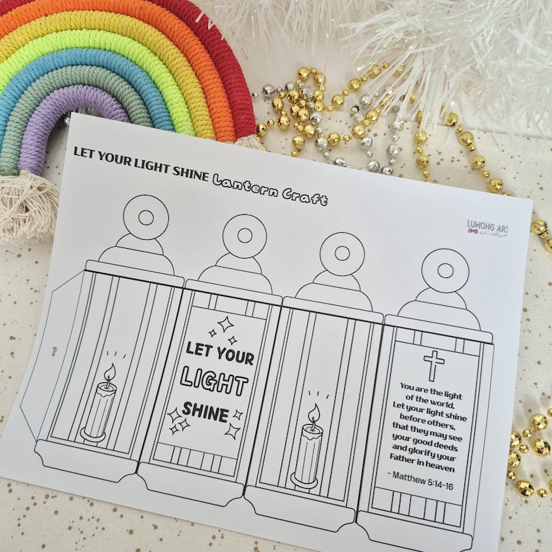 Printable Bible Lantern Craft | Let Your Light Shine | Matthew 5:14-16 ...