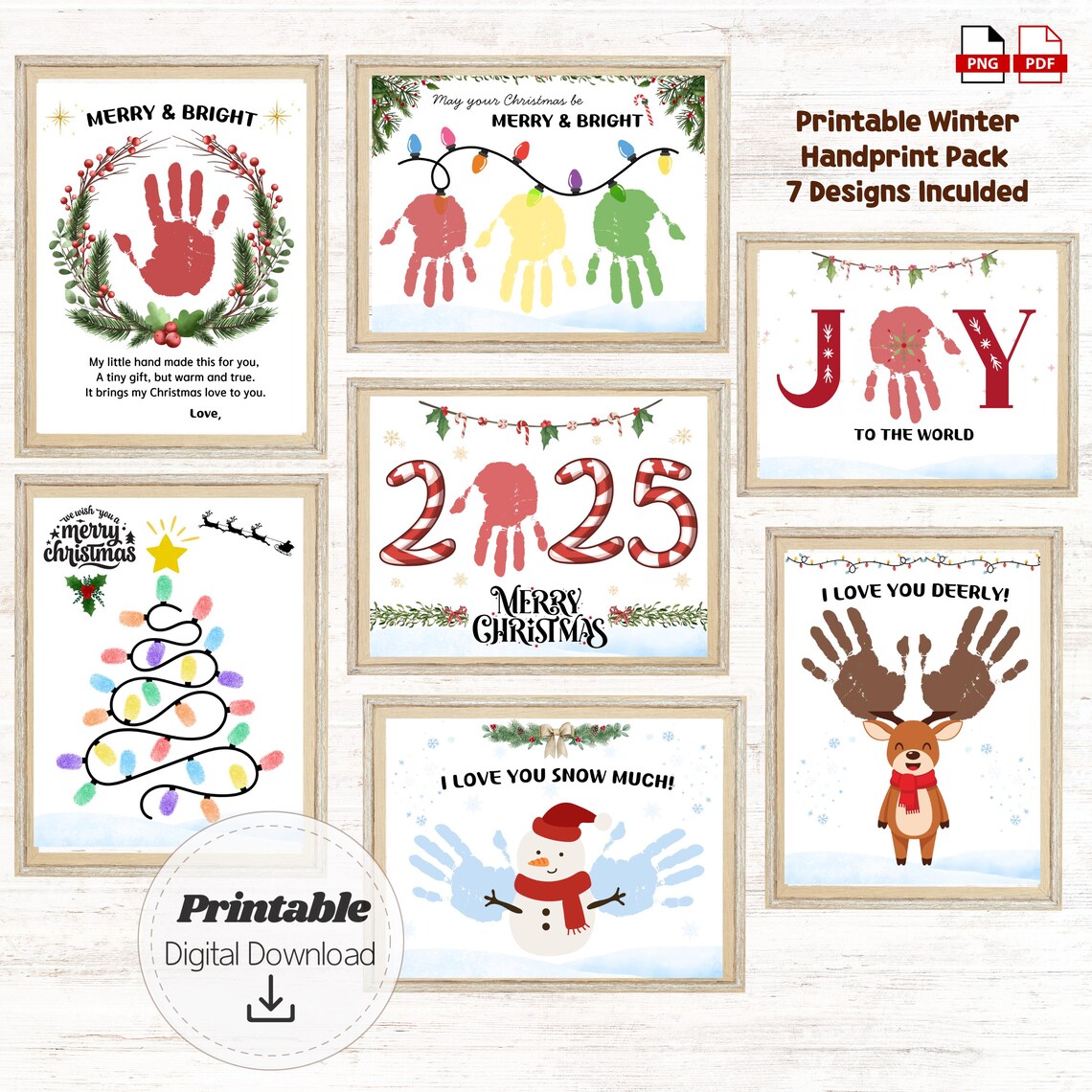 Christmas Handprint Craft Bundle 2025 | Kids & Toddler Printable ...
