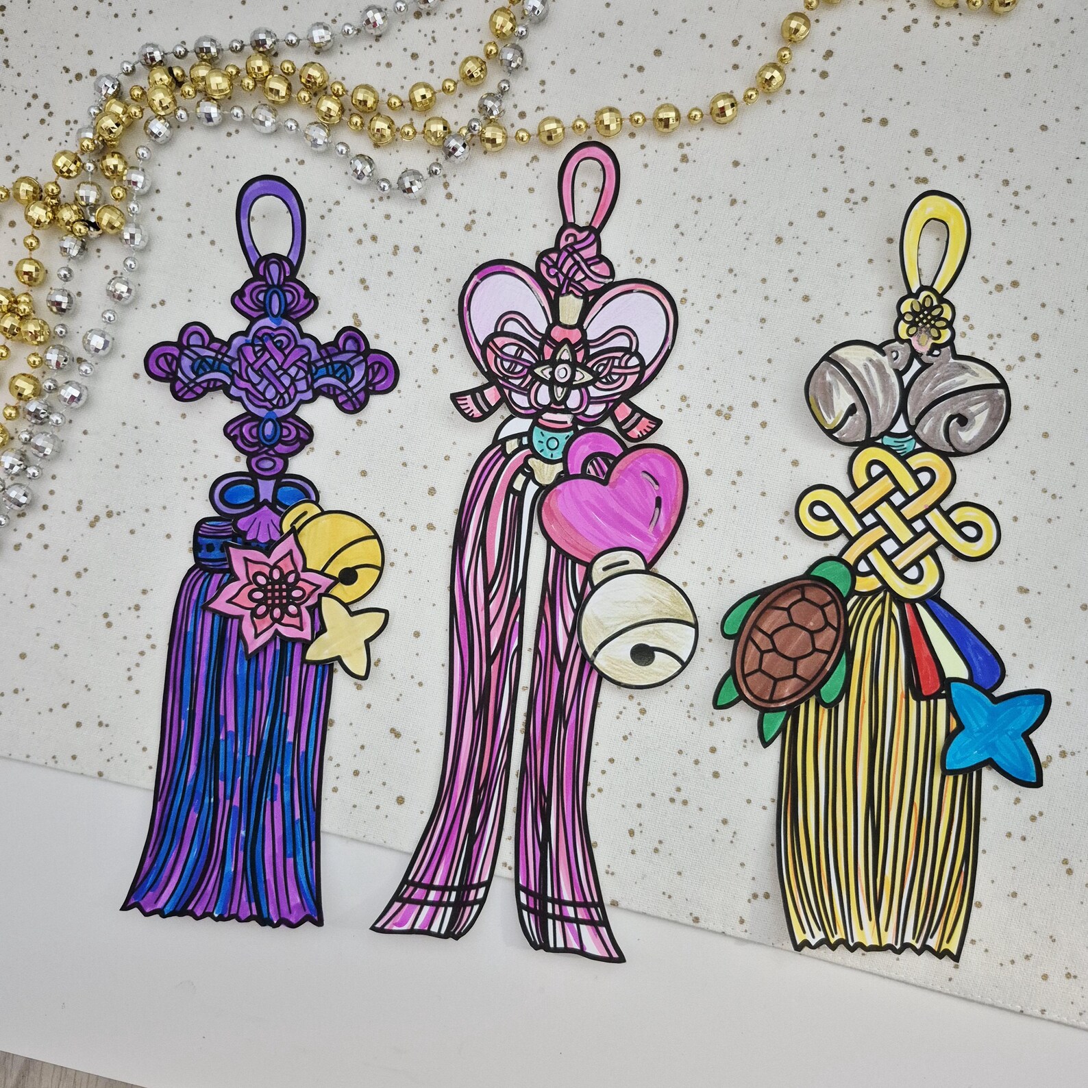 Printable K-pop Tassel Charm (norigae) Coloring DIY Craft, K Pop ...