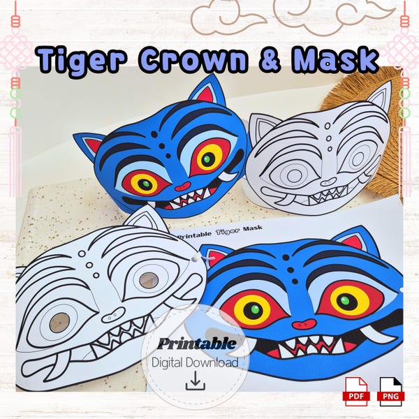 Tiger Mask Template - Etsy