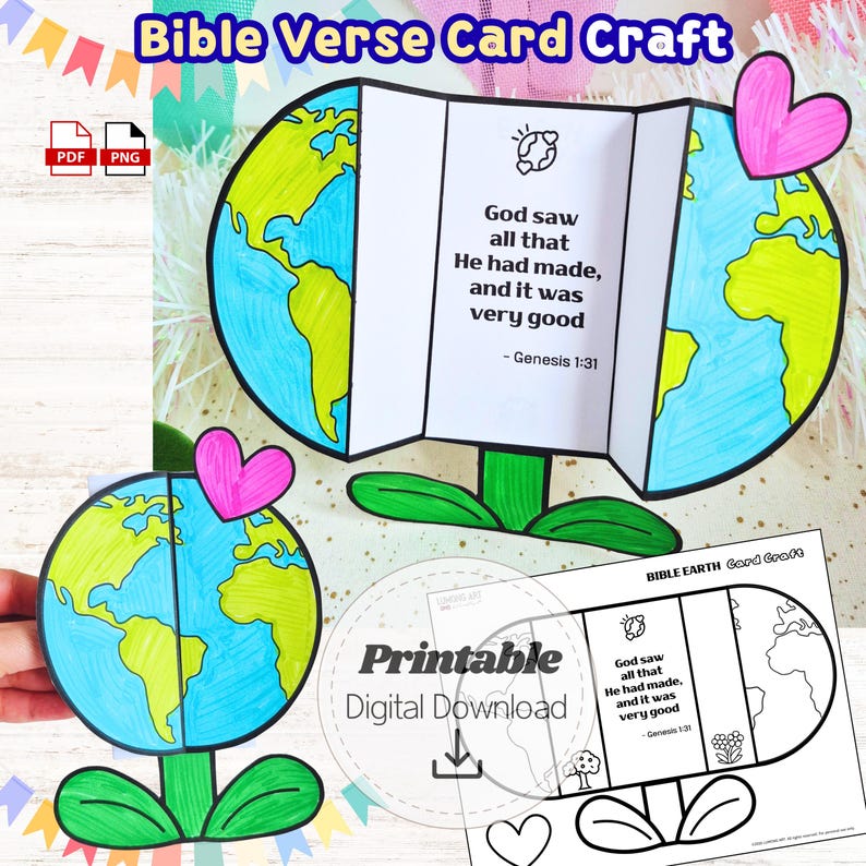 Earth Day Bible Craft Printable, Creation Craft, Christian Activity for ...