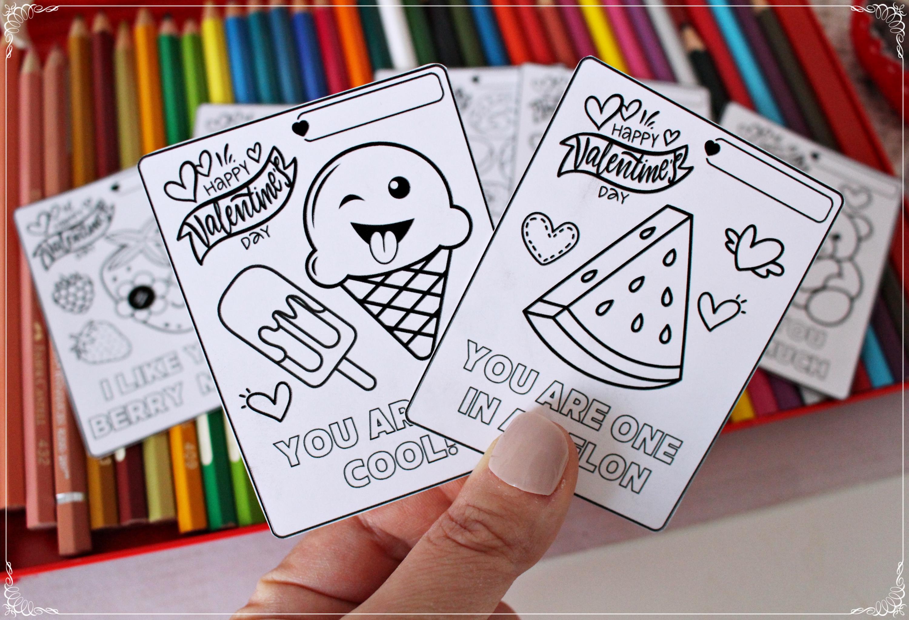 Printable Valentine's Day Cards for Kids, Valentine Coloring Kids ...