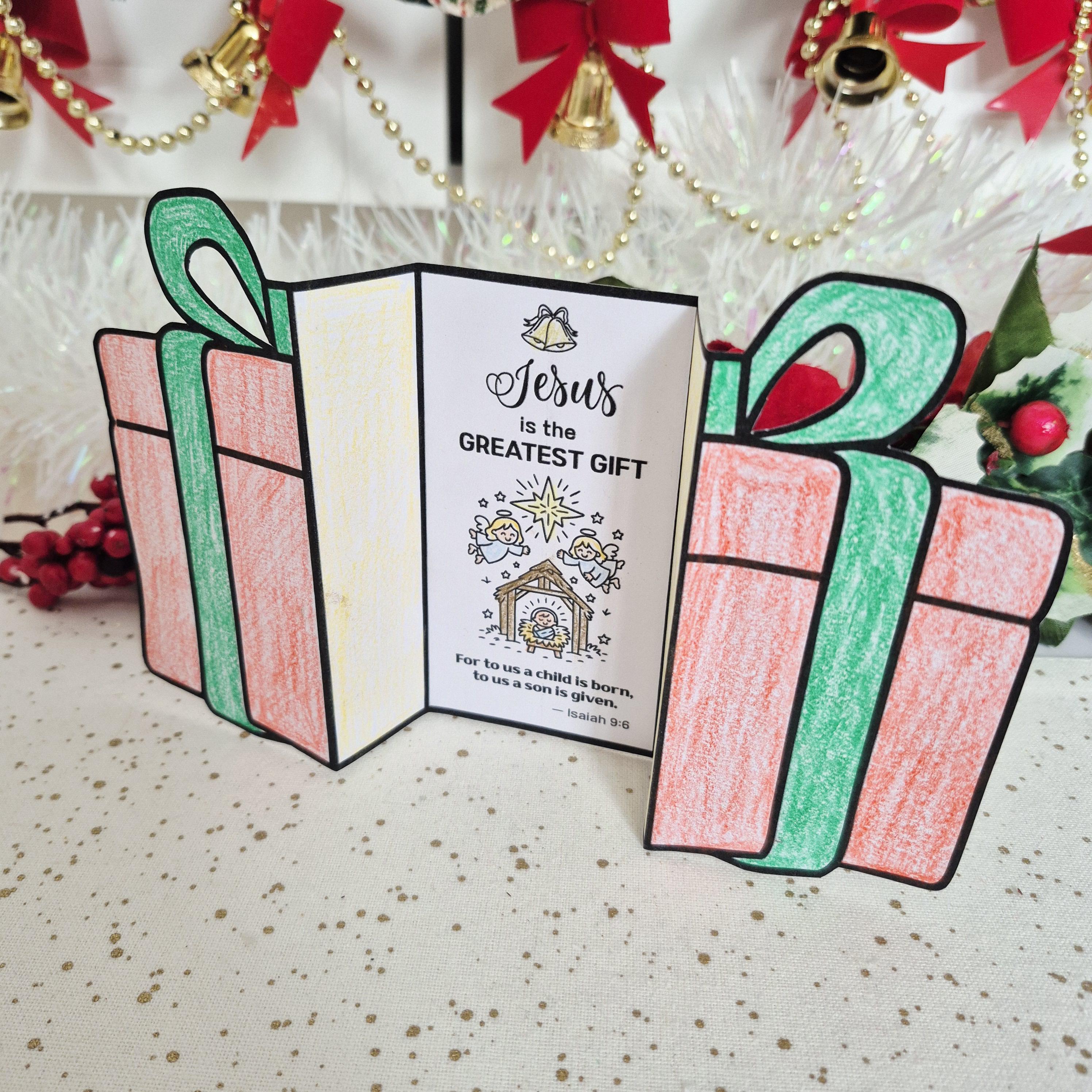 Jesus is the Greatest Gift Craft | Foldable Christmas Bible Craft ...