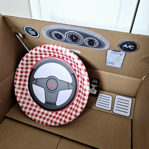 DIY Cardboard Box Car Template Kids Craft Activity Printable PDF Car ...