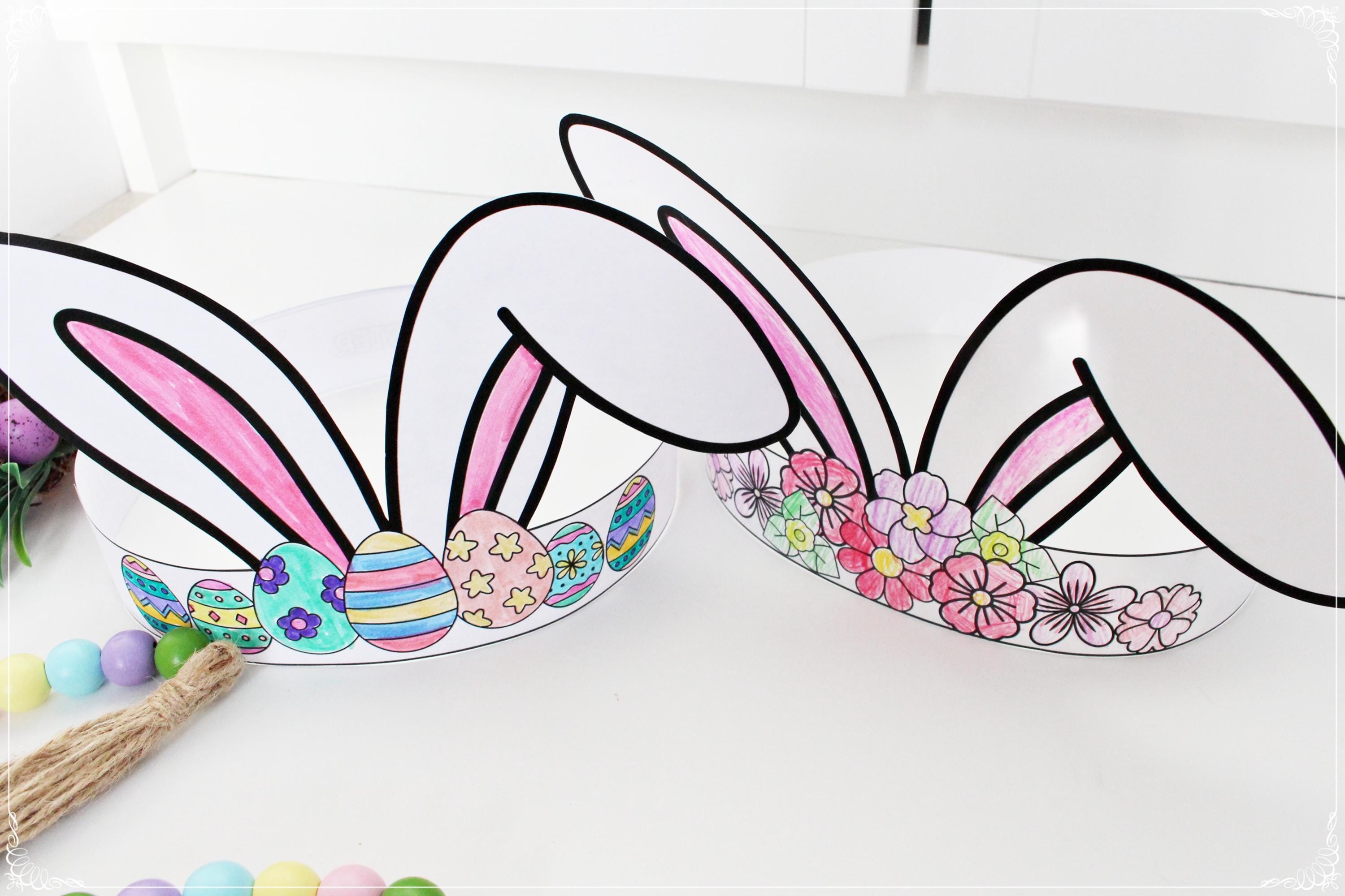 Easter Bunny Ears Crown Printable Kids Easter Craft Paper Bunny Crown ...